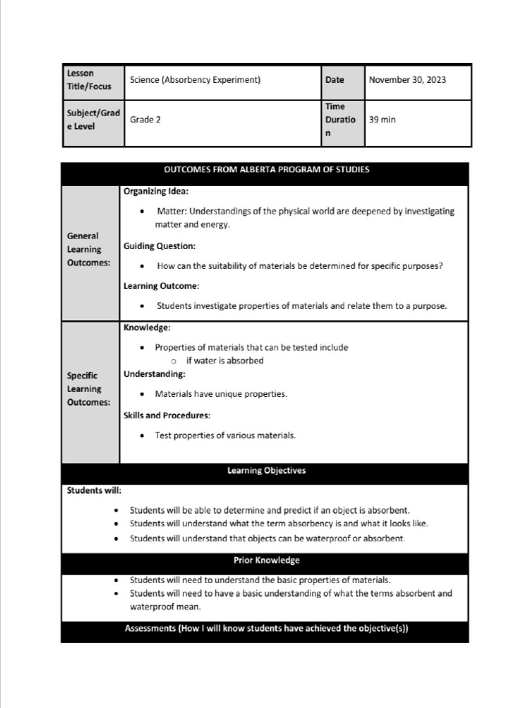 Absorbency Experiment Sheets-2 | PDF