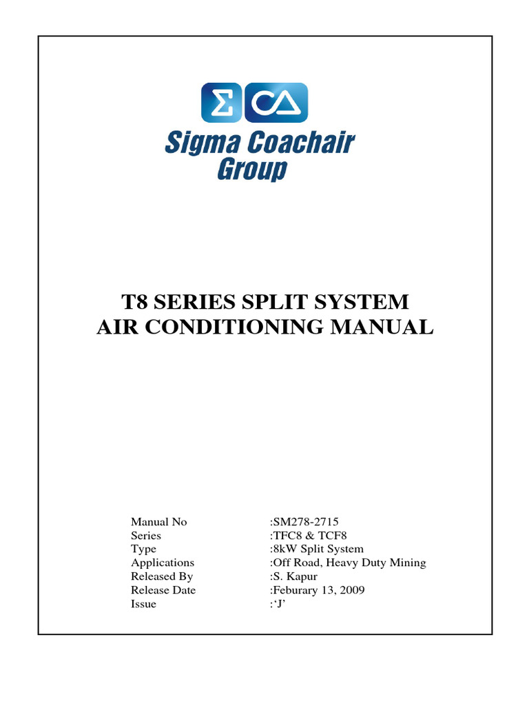 03 Manual Air Cond Sigma SM2782715 J T8 Units | PDF