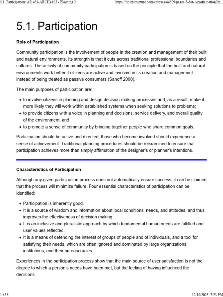 5.1 Participation | PDF | Theory | Attitude (Psychology)