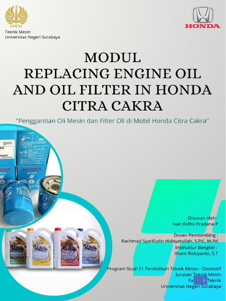 Modul Replacing Engine Oil and Oil Filter | PDF