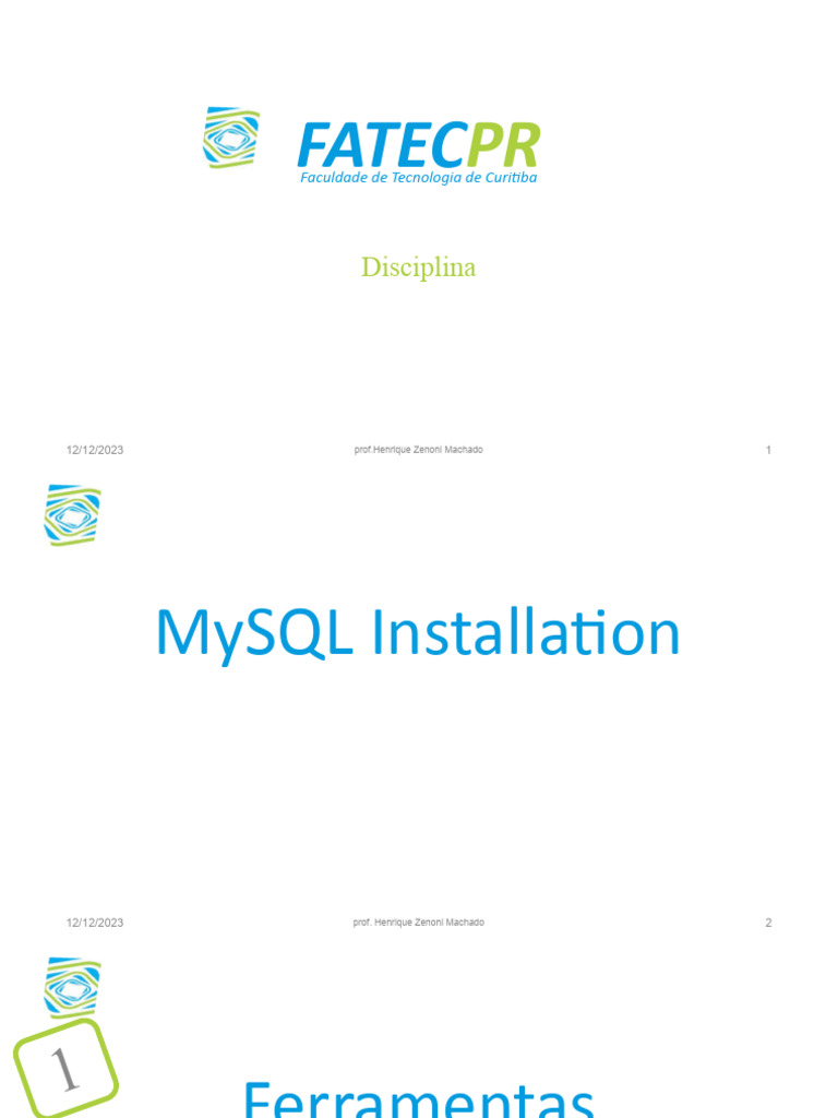 Aula 05 - MySQL Installation On Windows | Download grátis PDF ...