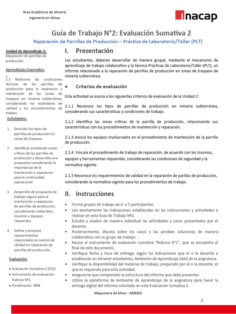 Guia de Trabajo N°2 - Practica de Laboratorio o Taller MIC 301 - U2 | PDF