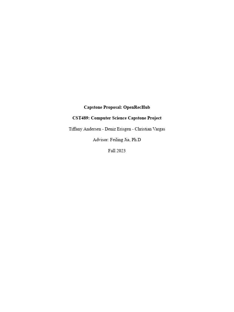 cst489 499 Capstone Proposal | PDF | Usability | Software Development Process