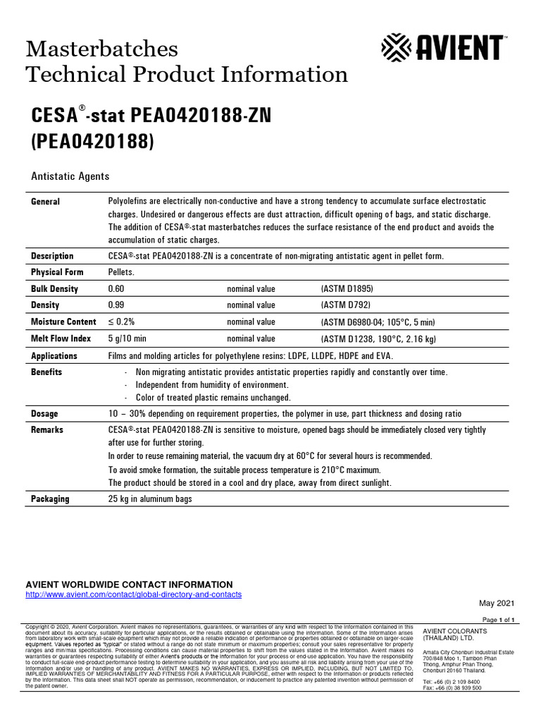 TPI - CESA®-stat PEA0420188-ZN - (Ver0521) (ANTISTATIC) | PDF | Secondary Sector Of The Economy ...