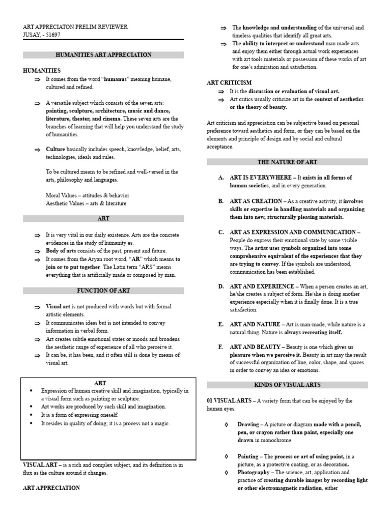 Art App Prelim | PDF | Philosophy