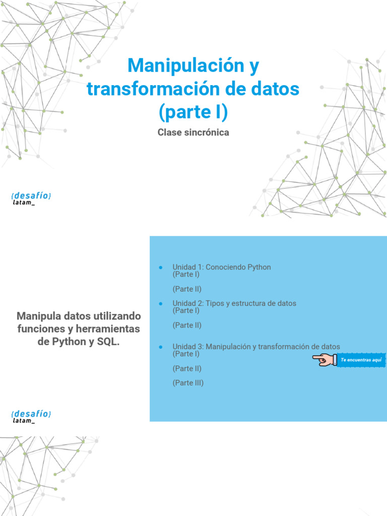 Presentación - Manipulación y Transformación de Datos (Parte I) | PDF ...