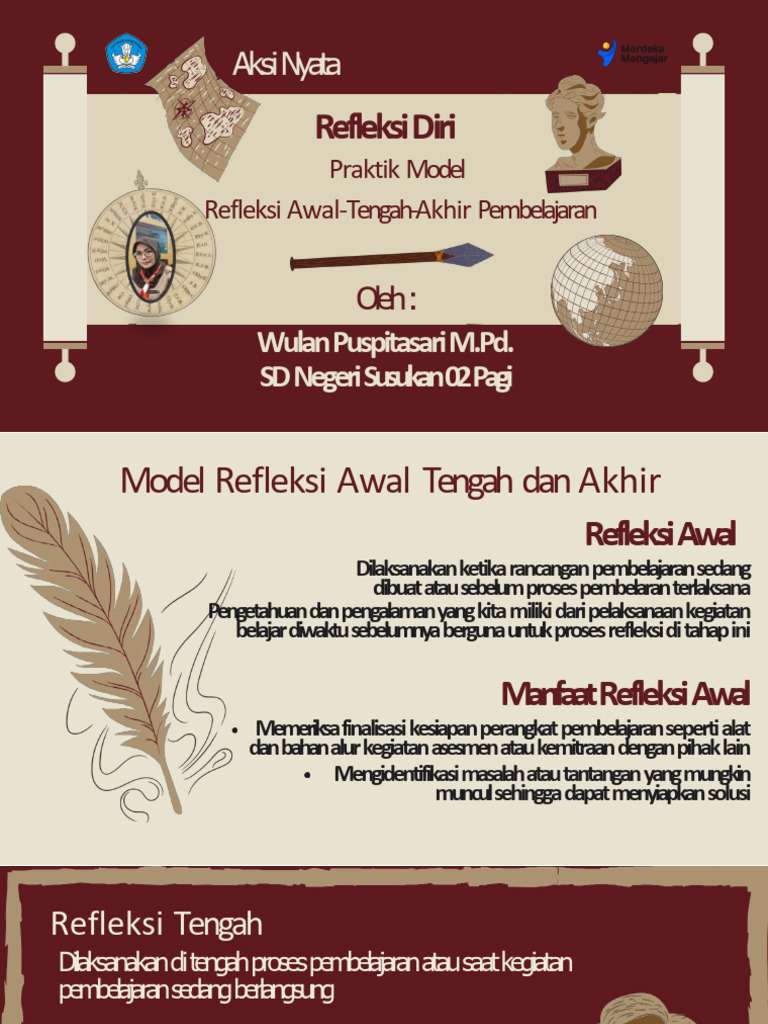Refleksi Diri (Praktik Model Refleksi Awal-Tengah-Akhir Pembelajaran) | PDF | Karier & Perkembangan