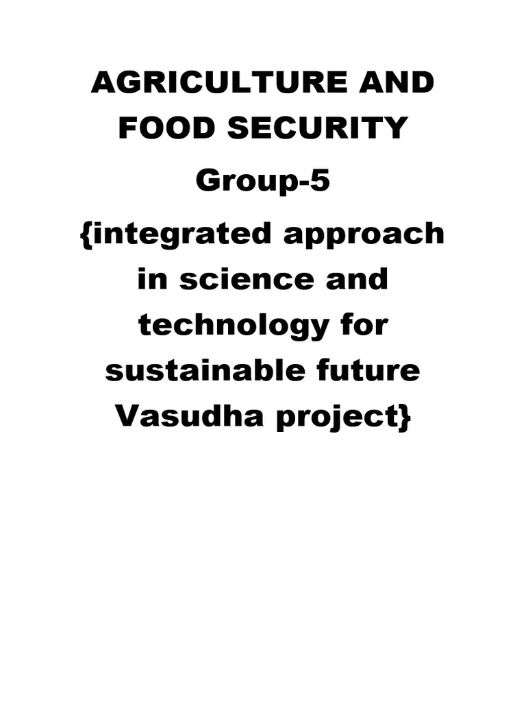 Agriculture and Food Security | PDF | Fertilizer | Food Security