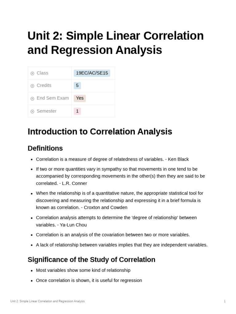 Simple Linear Correlation and Regression | PDF