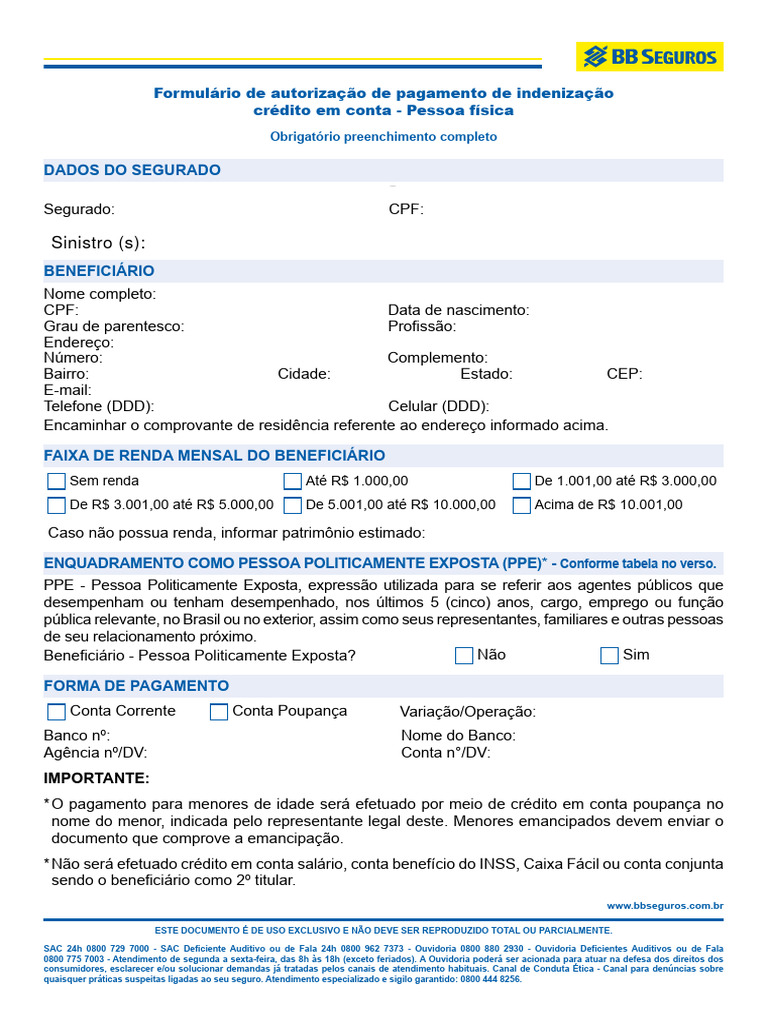 Formulario Acc PF 1 | PDF