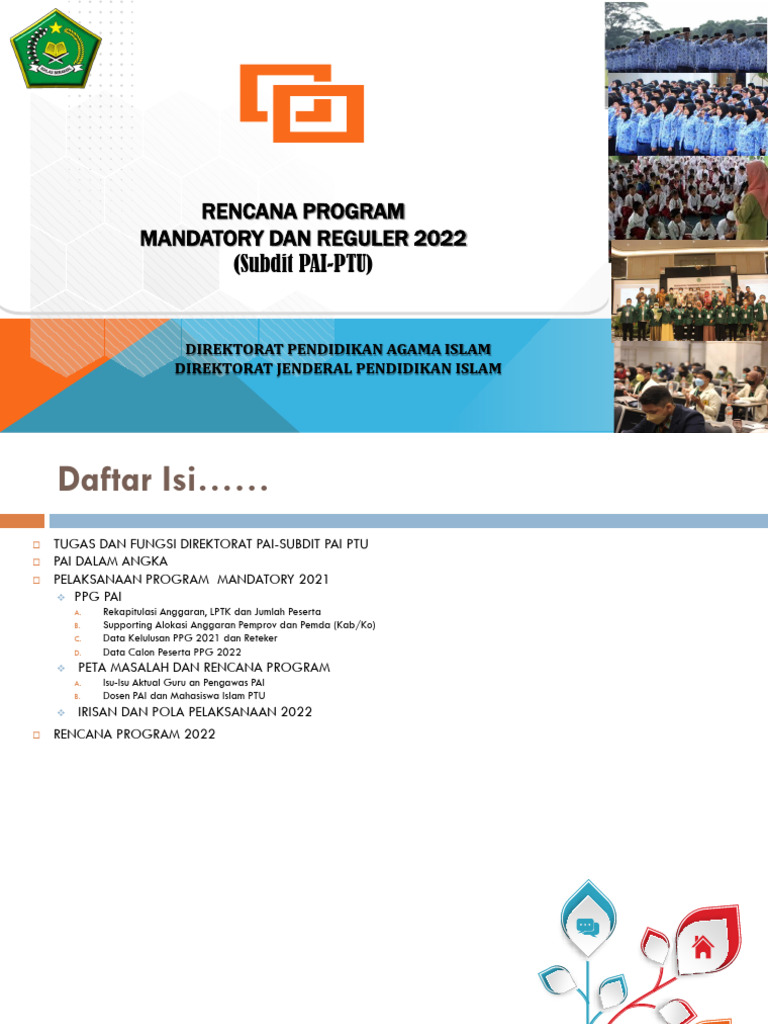 RENCANA PROGRAM PAI - PTU 2022 MANDATORY DAN EGULER RAKOR Ok | PDF