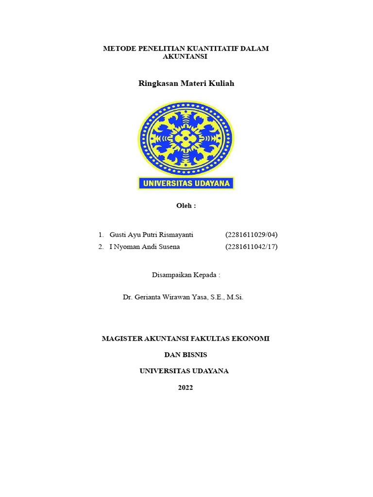 RMK Penelitian Kuantitatif SAP 1 Mendeley | PDF | Karier & Perkembangan