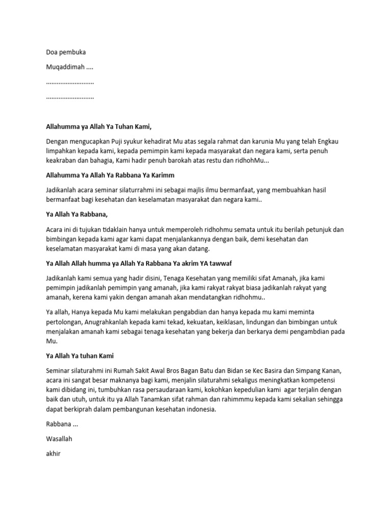 Doa Pembuka Seminar | PDF | Agama & Spiritualitas | Gaya Hidup