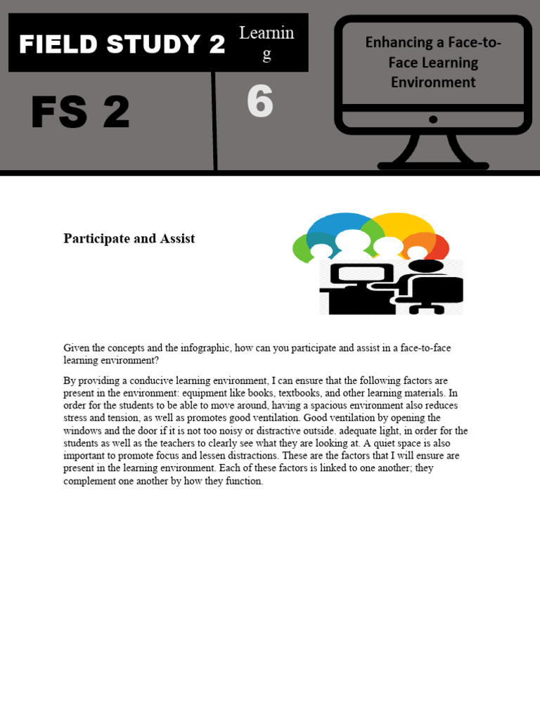 FS 2 - Learning Episode 6 - Done! | PDF | Learning | Classroom