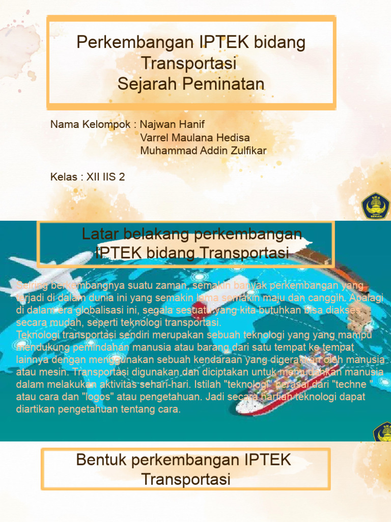 Tugas Sejarah Iptek Transportasiv2 Pdf