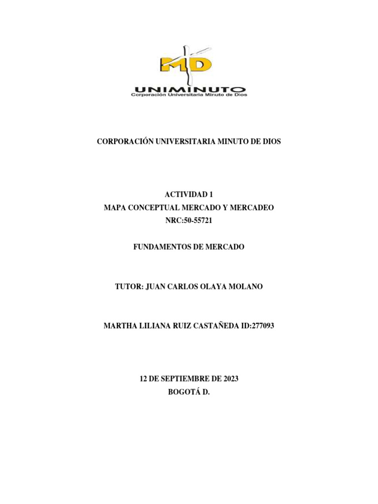 Mapa Conceptual Fundamentos de Mercadeo Actividad 1 | PDF
