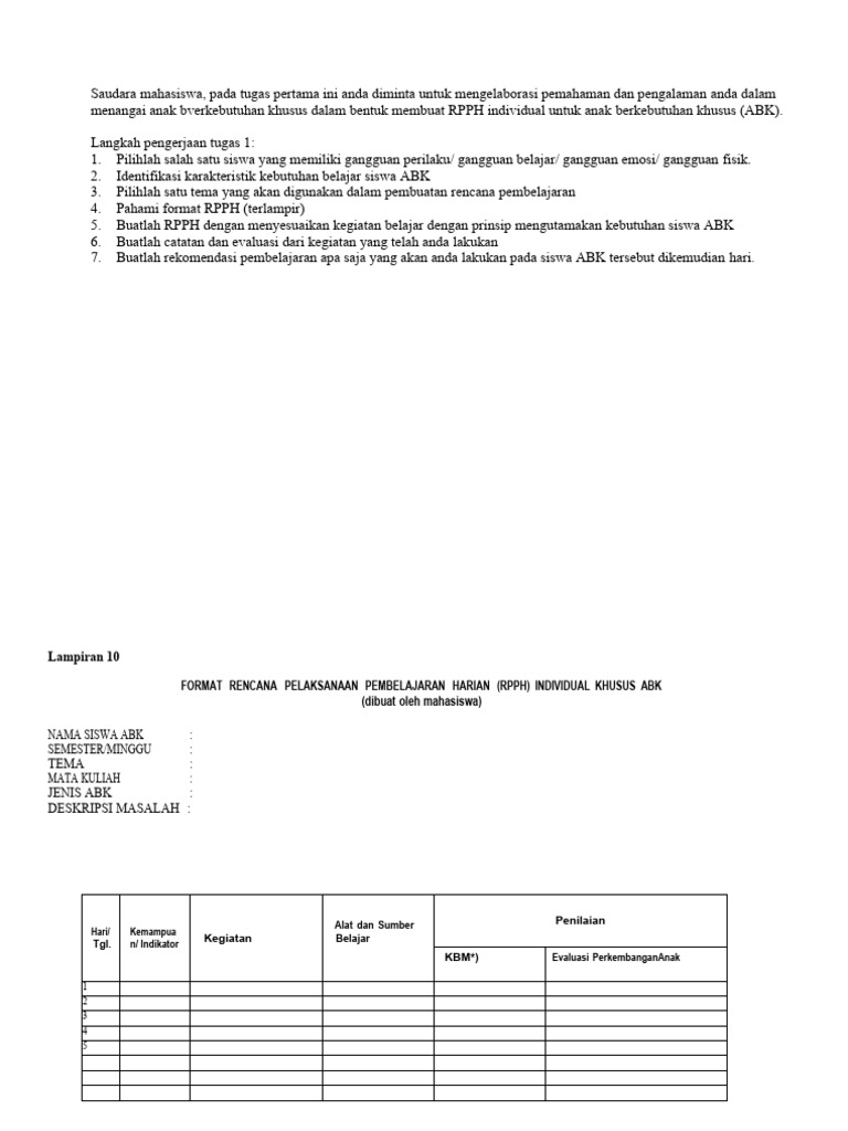 Tugas 1 RPPH Abk Pgpaud Ut | PDF