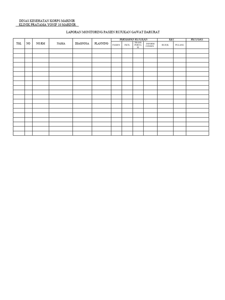 Format Monitoring Pasien Rujukan | PDF