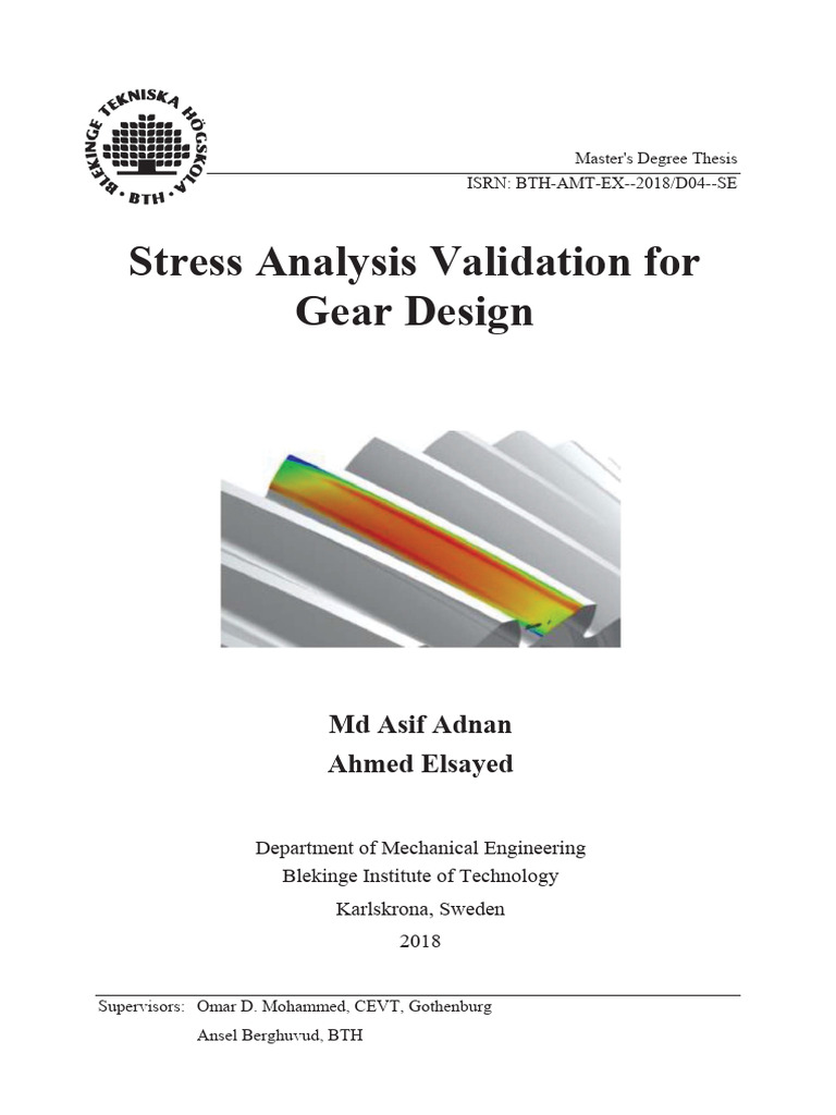 Gear Stress Analysis and Design Validation | PDF