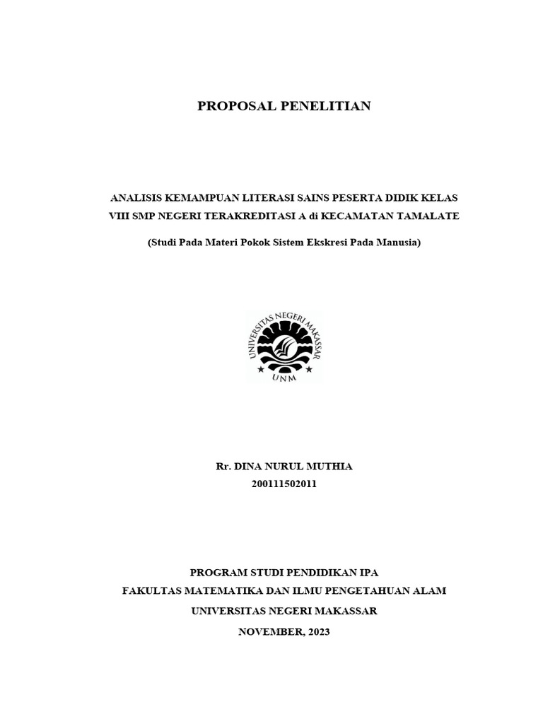 PROPOSAL - Rr. Dina Muthia | PDF