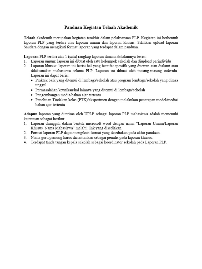Panduan Kegiatan Telaah Akademik | PDF