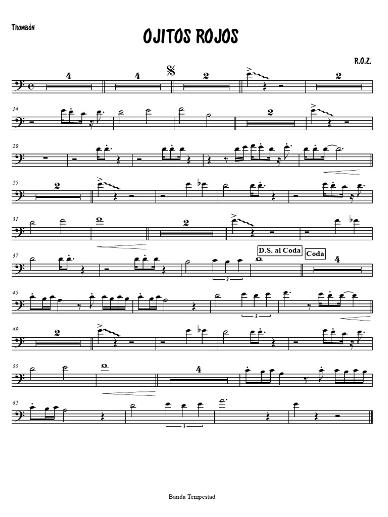 Ojitos Rojos - Trombone-1 | PDF