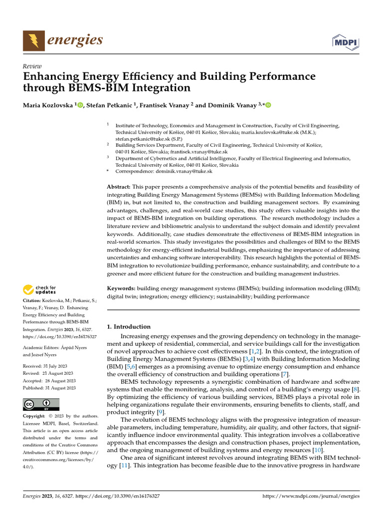 Enhancing Energy Efficiency and Building Performance Through BEMS-BIM ... Enhancing Energy Efficiency and Building Performance Through BEMS-BIM ...