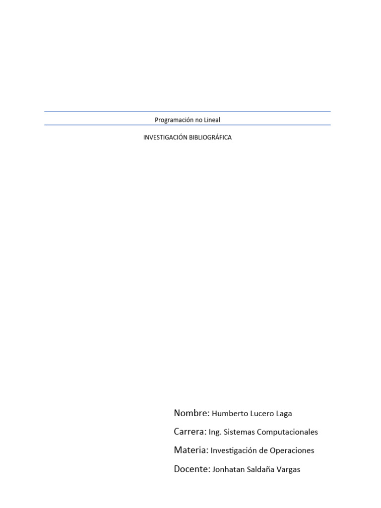 Guía sobre Programación No Lineal | PDF
