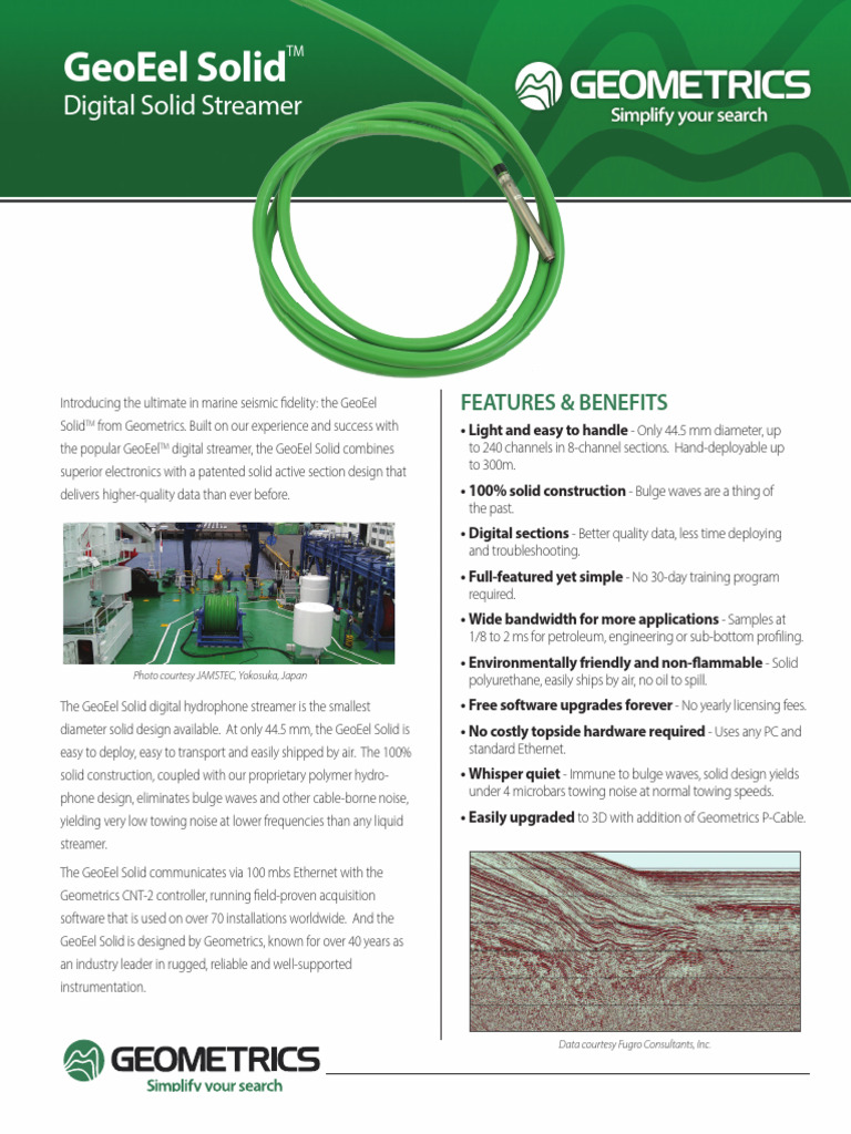 GeoEel Solid: Digital Marine Seismic Streamer | PDF | Analog To Digital ...