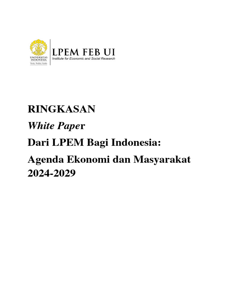 White Paper LPEM FEB UI 2023 Ringkasan | PDF