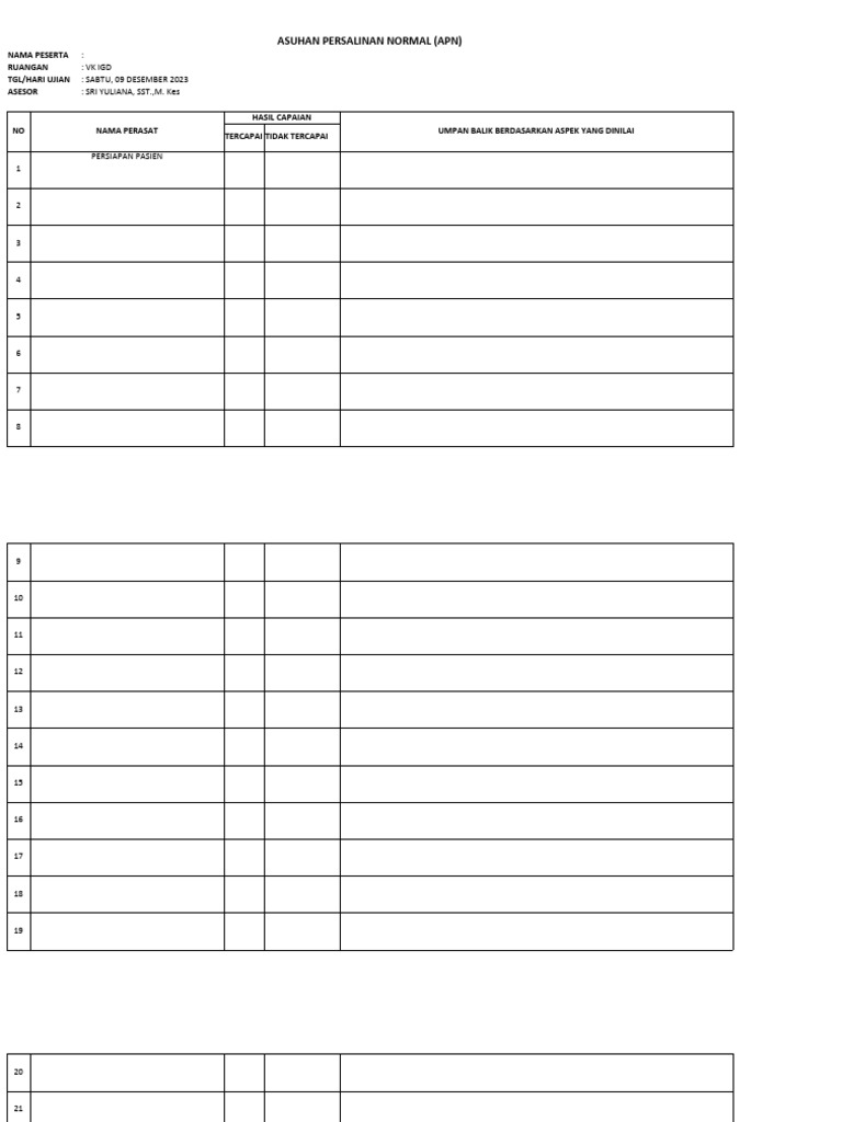 Format Penilaian Anc | PDF