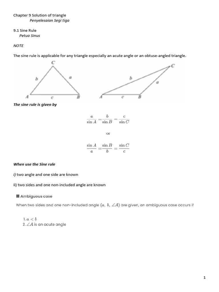 T4 Addmath Chapeter 9 Solution of Triangle | PDF | Teaching Methods ...