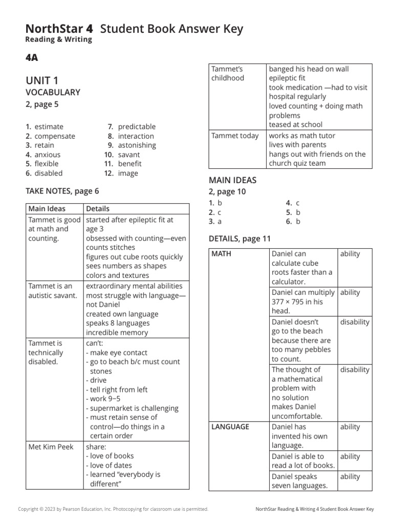 Student Book Answer Key | PDF