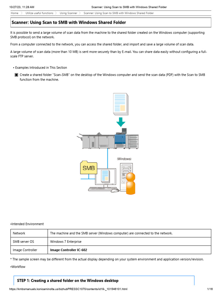 Scanner - Using Scan To SMB With Windows Shared Folder | PDF | Microsoft Windows | Image Scanner