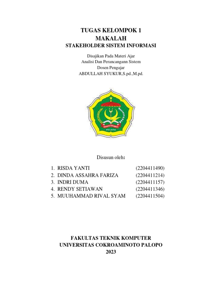Analisis Dan Perancangan Sistem - KLP 1 | PDF