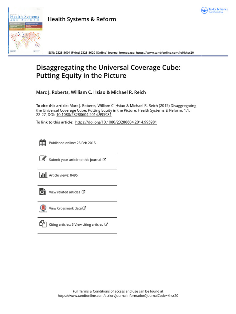 Disaggregating The Universal Coverage Cube Putting Equity in The ...