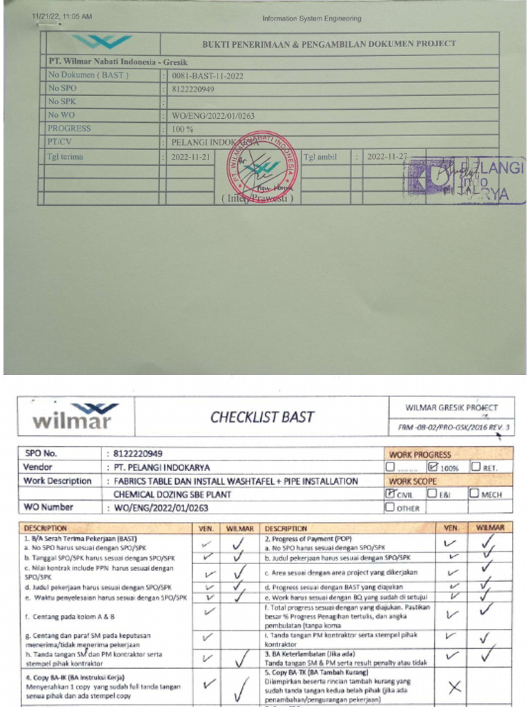 Bast, PT - Pik, 0081-Bast-11-2022, Wo-Eng-2022-02-0263, 8122220949 (100%) | PDF