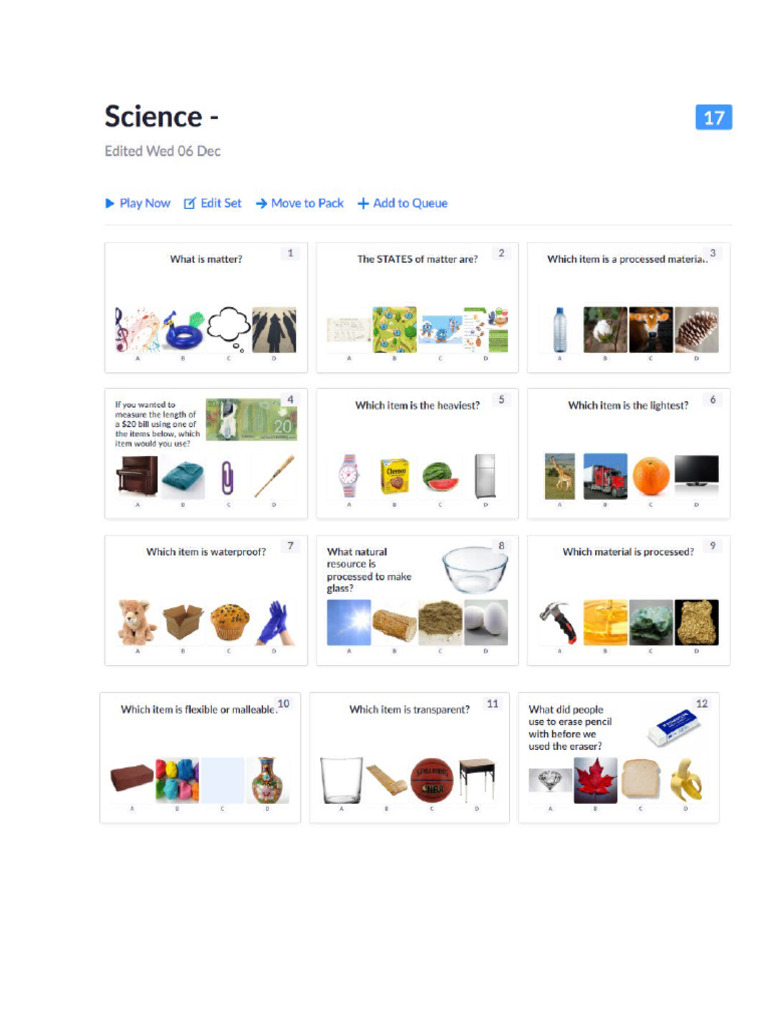 Science Investigating Materials Review | PDF