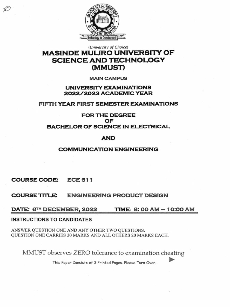 Masinde Muliro University of Science and Technology (Mmus'O: First | PDF | Printed Circuit Board ...