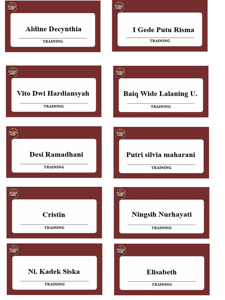 Nama Tag Bali | PDF