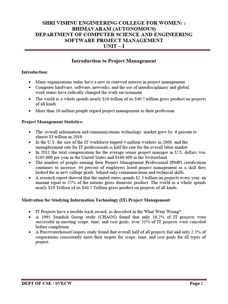 SPM Unit-1 | PDF | Project Management | Mobile App