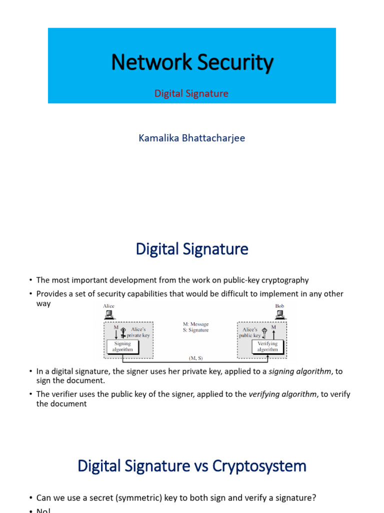 Network Security - DigitalSignature - Kerberos - X.509 | PDF