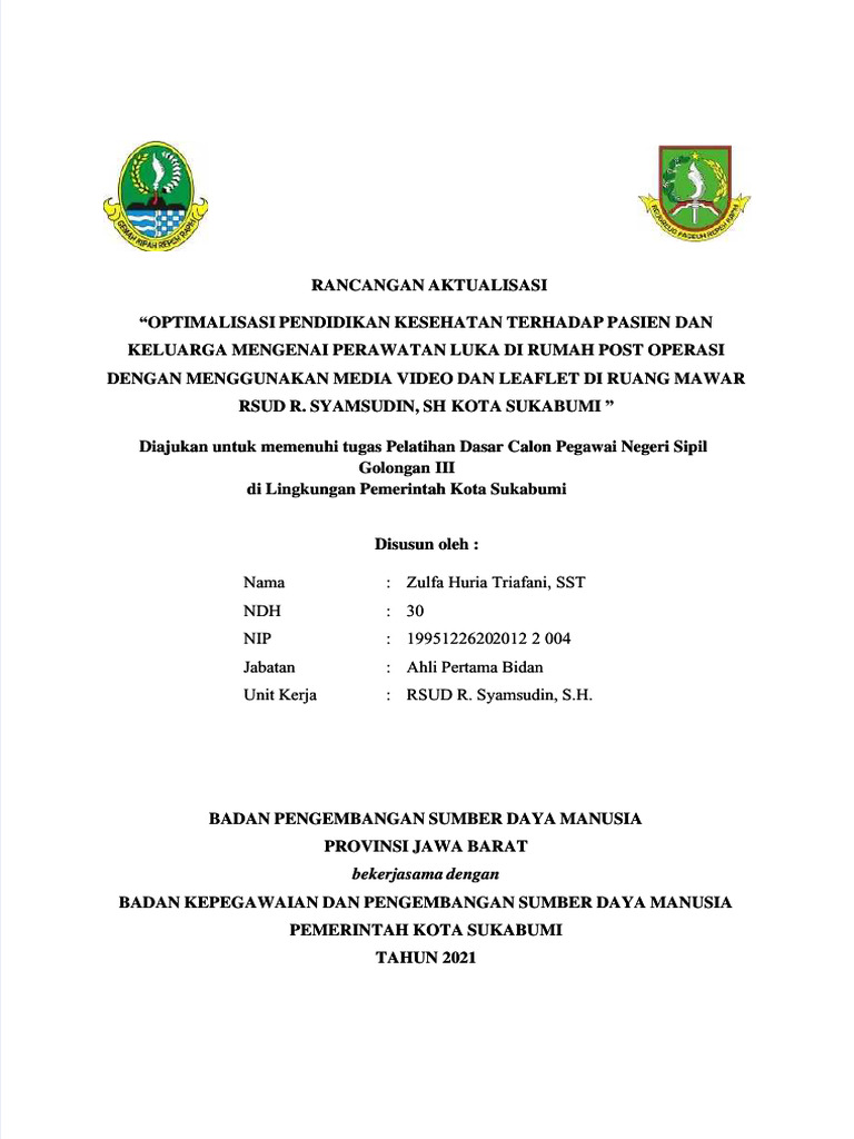 PDF Nama Zulfa Huria Triafani SST NDH 30 Nip 19951226202012 2 004 Jabatan Ahli Pertama Bidan ...