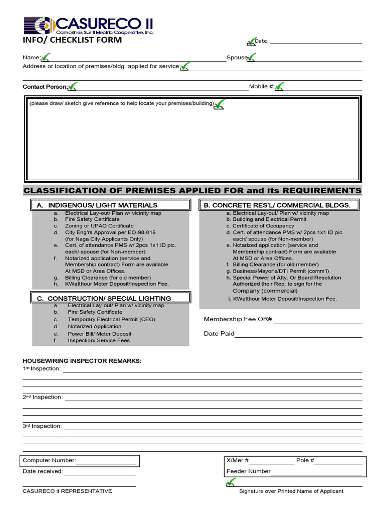1) Casureco II Info Checklist (1copy) | PDF