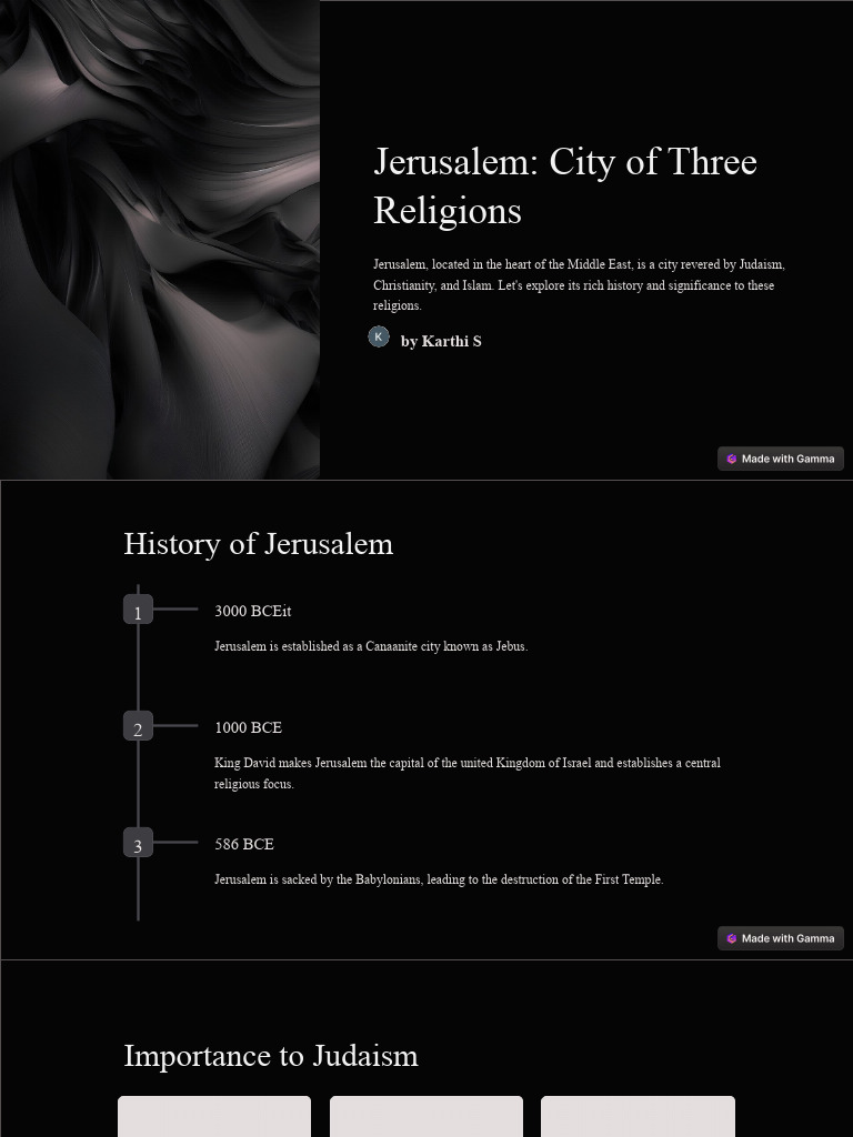 Jerusalem: A Sacred City for Three Religions | PDF