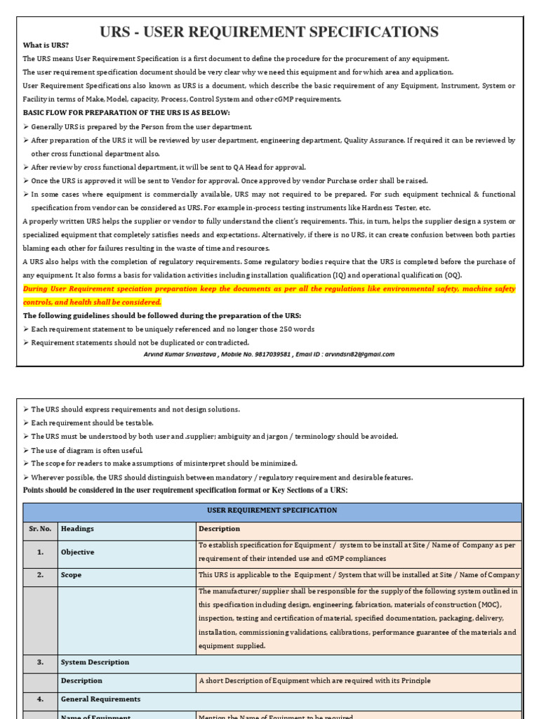 User Requirements Specification | PDF