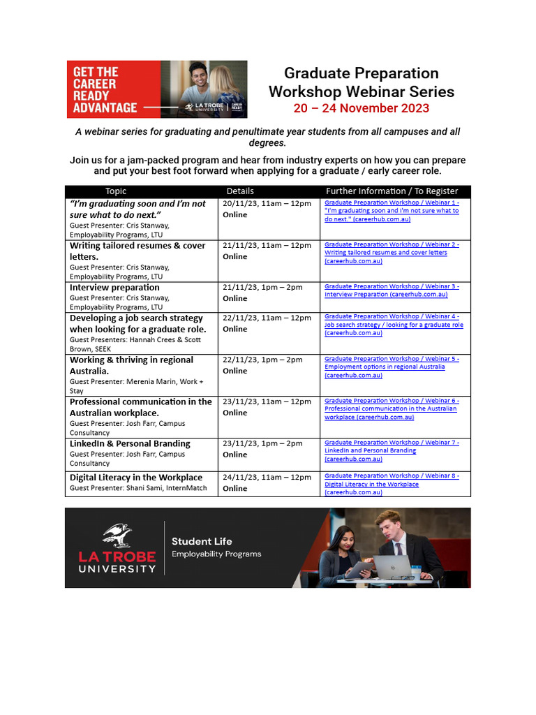 Graduate Preparation Workshop Nov 2023 | PDF