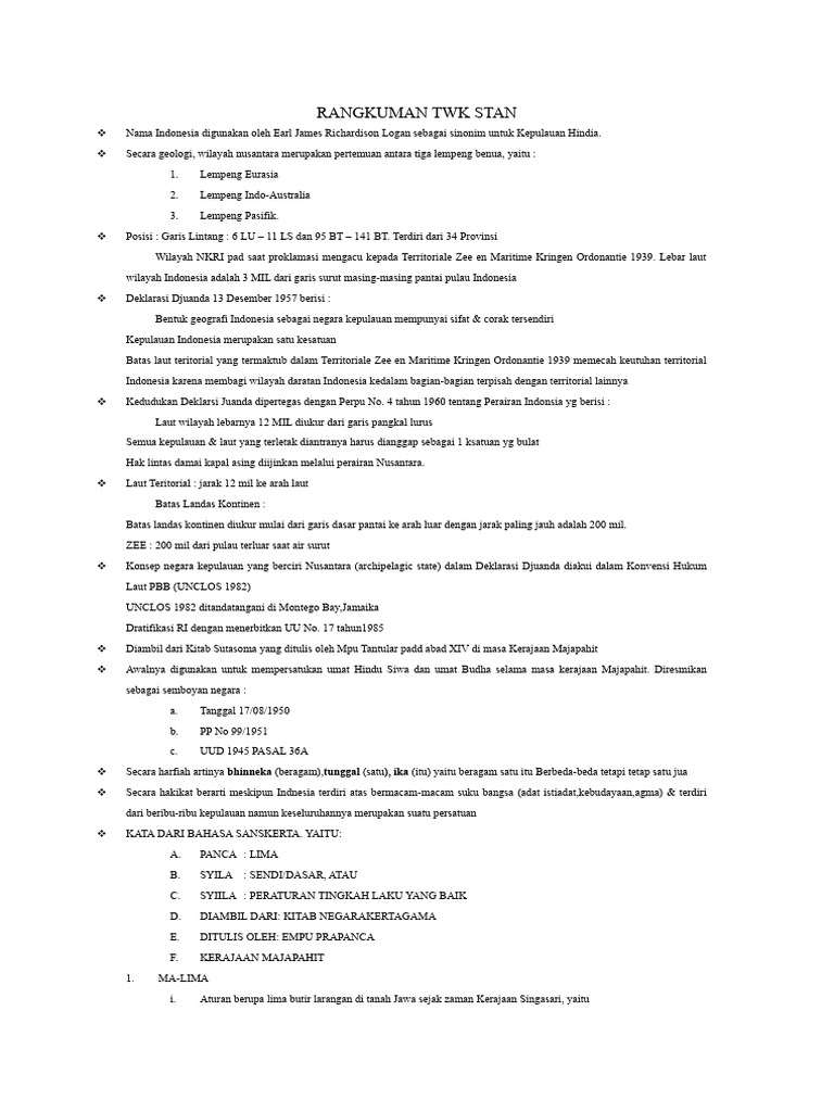 Rangkuman TWK Stan | PDF