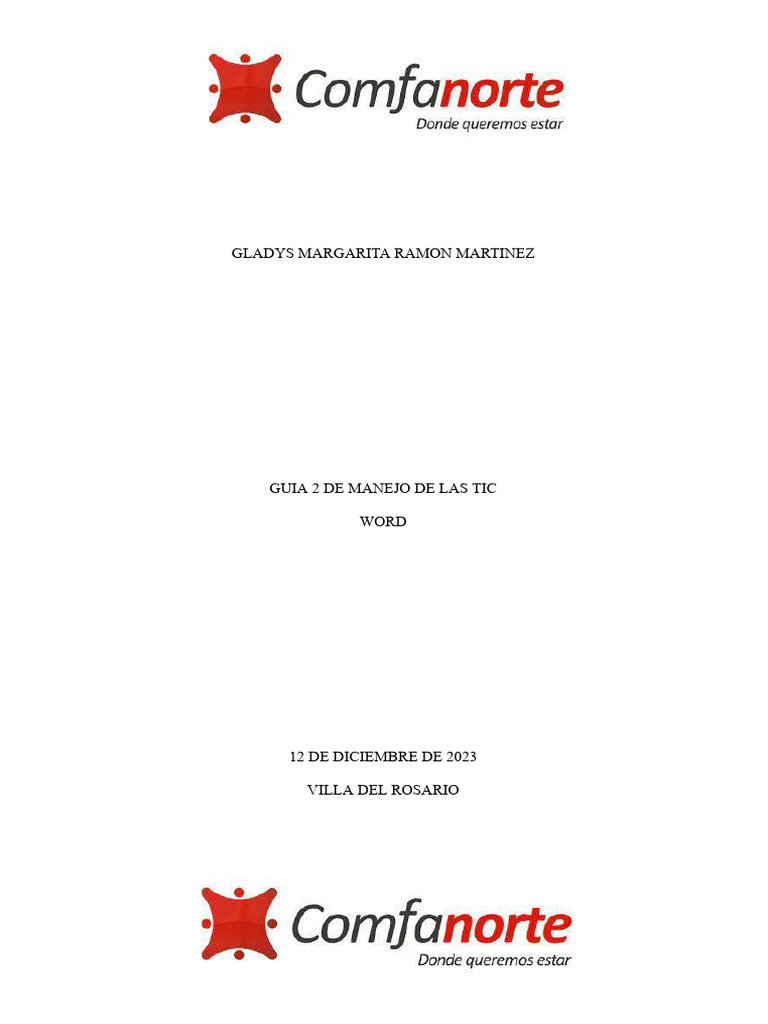 Manejo de las tic Word | PDF