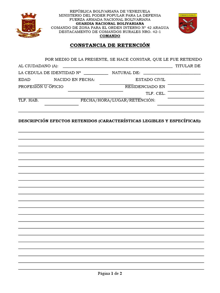 Formato Boleta de Retencion Extendida | PDF